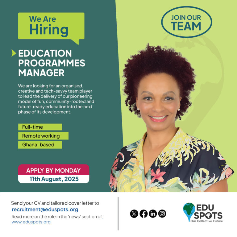 JOIN OUR TEAM_Education Programmes Manager – EduSpots